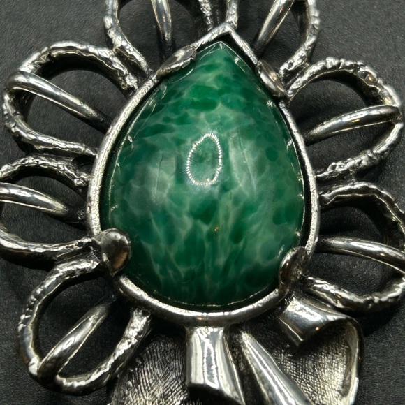 Tortolani | Jewelry | Vintage Tortolani Silver Tone Metal Green Costume ...